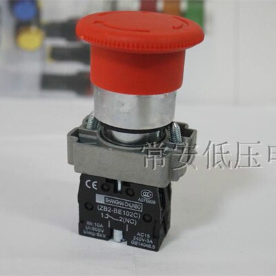金属按钮LA128EA 蘑菇头急停钮开关 XB2-BS542C 红色紧急钮