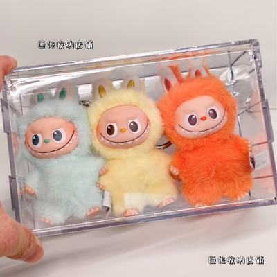 新拉布布4.0心底密码搪胶脸labubu123代发光玻璃罩收纳防尘展示盒