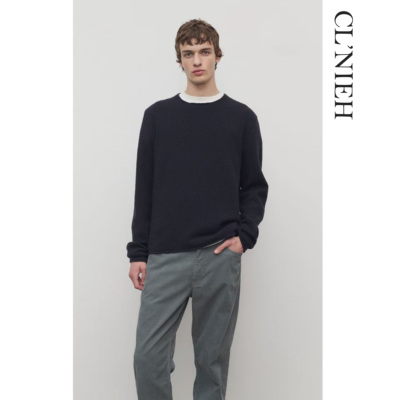 CLNIEH | 静奢ROW风Nikola 进口美丽奴康赛妮羊毛 立裁圆领羊毛衫