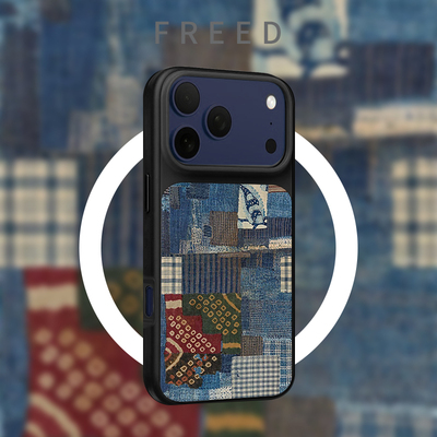 FREED蓝调扎染适用于苹果17promax磨砂磁吸16/15个性14手机壳13