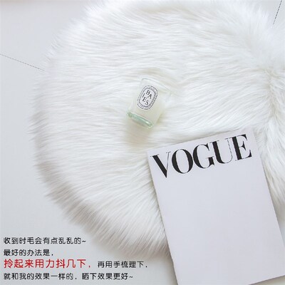 速发白色长毛绒垫子拍照道具摄影仿景毛布绒背装饰云