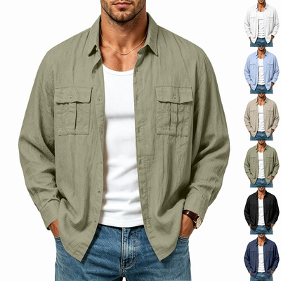 Men's multi pocket fashionable casual shirt男多口袋休闲衬衫