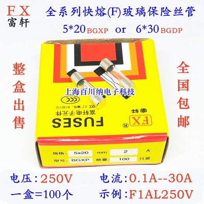 富轩玻璃保险丝管快熔F5*20BGDP