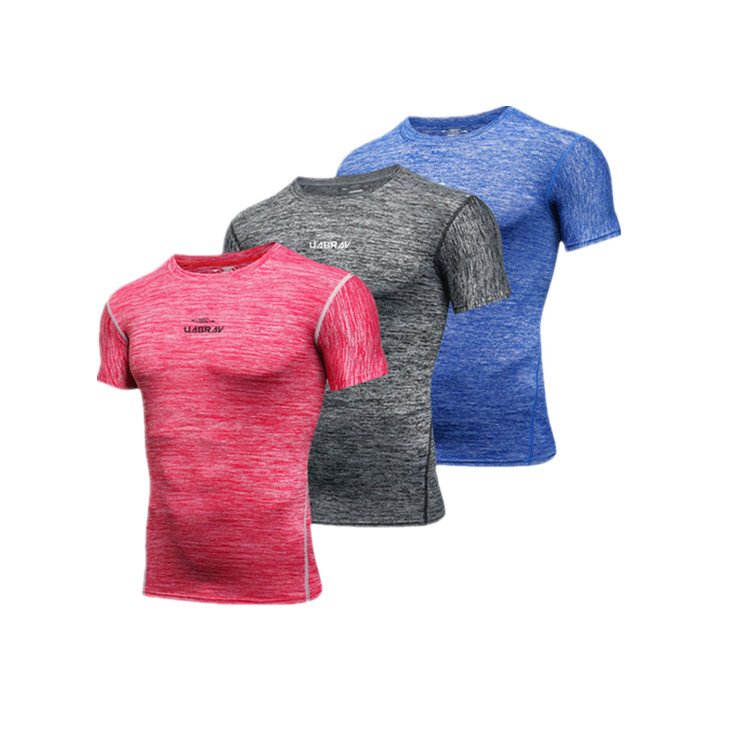Men quick dry exercise sportwear short sleeve pro T-Shirts