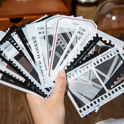 实况涂鸦PET防水手账贴纸包简约胶片边框盐系手帐diy拼贴装饰贴画