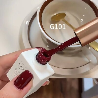 小颖美甲-15ml大容量方瓶绯红色 新款安可拉红色系美拉德指甲油胶