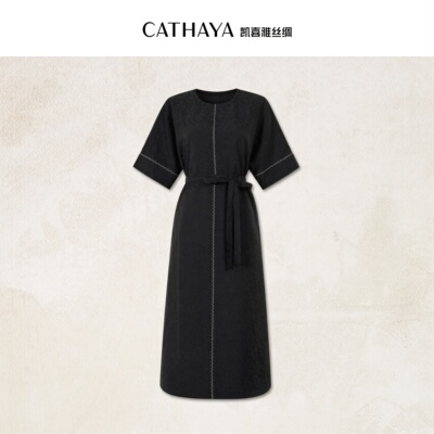 CATHAYA/凯喜雅圆领短袖连衣裙SIK2FLJN573