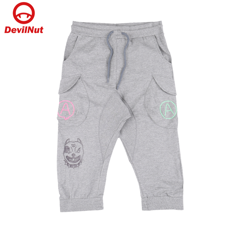 DEVIL NUT潮牌恶魔男女同款七分卫衣裤-DN经典 SET_虎窝淘