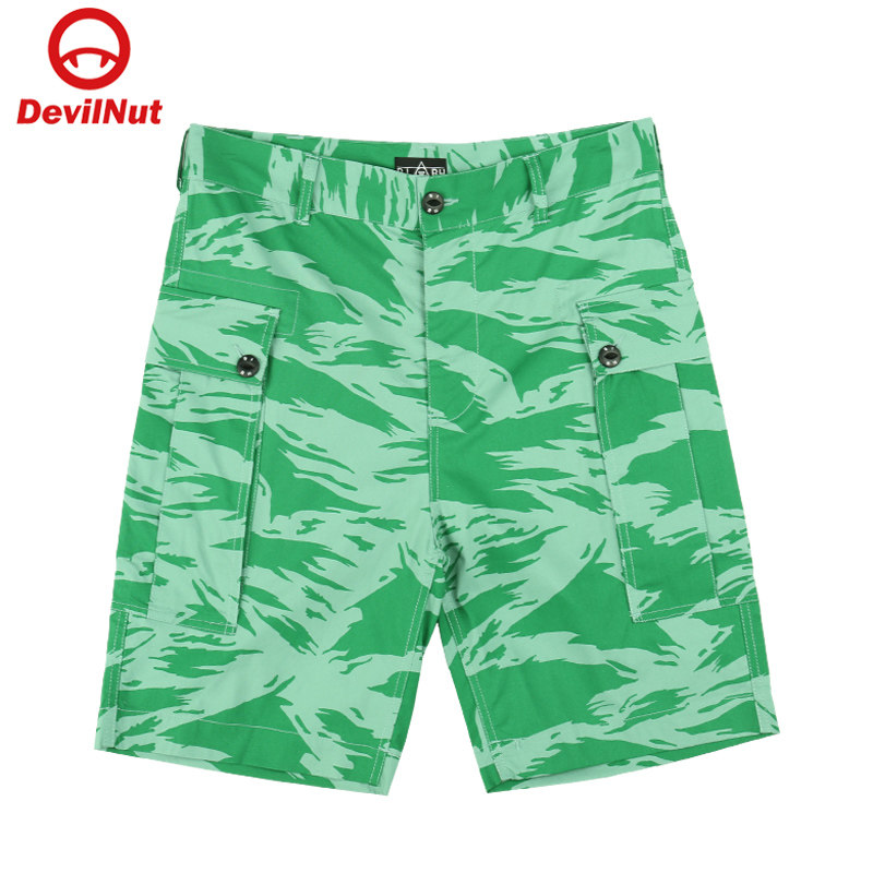 DEVIL NUT潮牌恶魔男士伞兵大袋迷彩印花休闲短裤 BIBH SET_虎窝淘