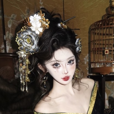 黑道千金头饰和风汉服古风发饰