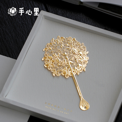 手心里风信子书签镀18K金