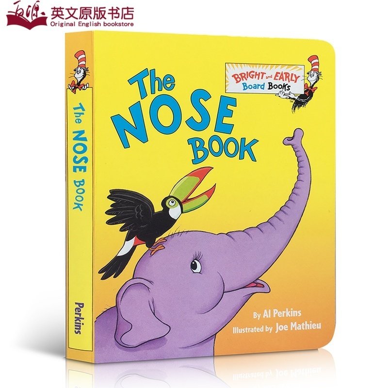 送音频英文原版绘本The Nose Book鼻子书Bright and Early Board Books儿童认知纸板书0-3岁绘本图画书苏斯 ...