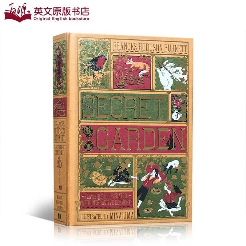 秘密花园英文原版The Secret Garden精装机关书全彩色插图版经典英国小说故事书儿童节礼物正版进口书内含十个互动式机关_虎窝淘