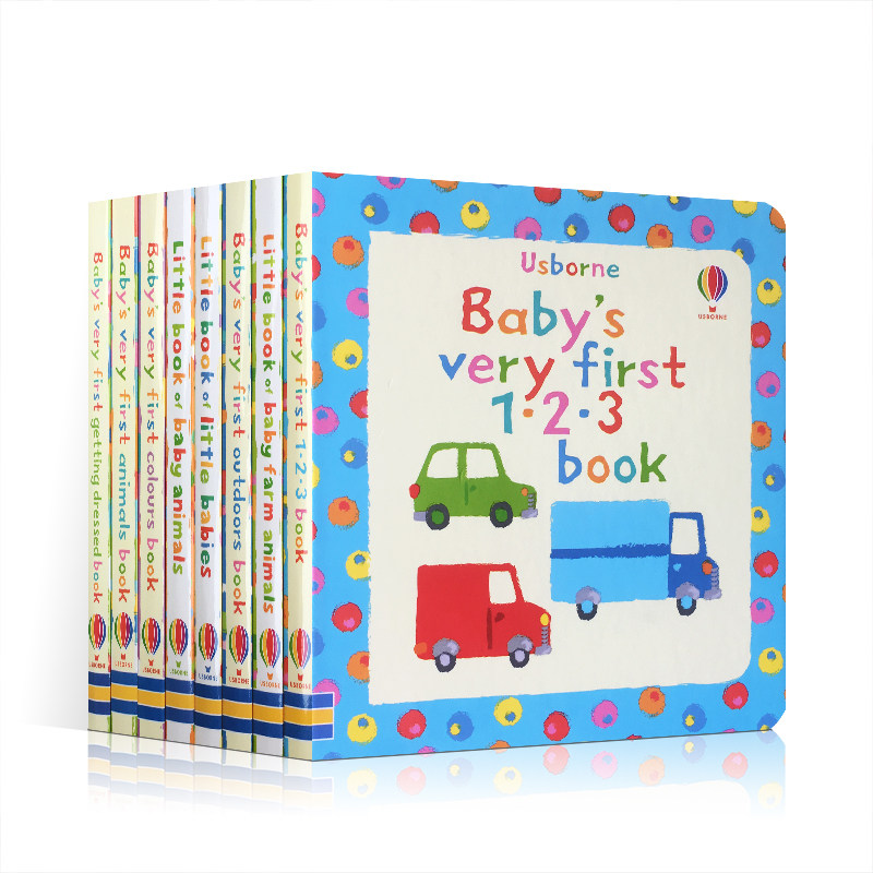 英文原版绘本宝宝的首个图书馆【8册盒装】Usborne Baby’s Very First Library animals colours ...