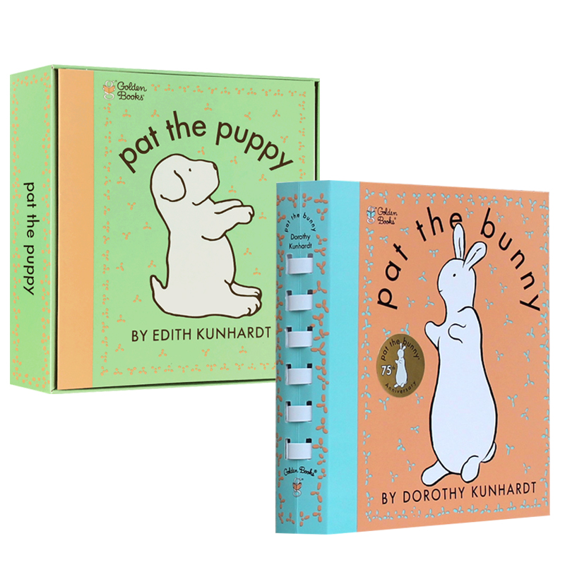 送音频英文原版Pat the Puppy拍拍小狗pat the bunny小兔子2册宝宝生日礼物帕特兔儿童启蒙认知触摸故事书趣味英语读物睡前 ...