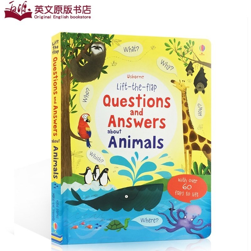 英文原版Lift-the-flap Questions and Answers about Animals关于动物的答案翻翻纸板书 ...