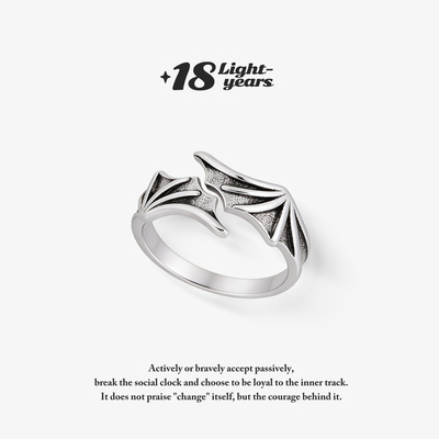 18尾戒光年韩版ins风多层缠绕复古简约百搭个性款天使翅膀小众感