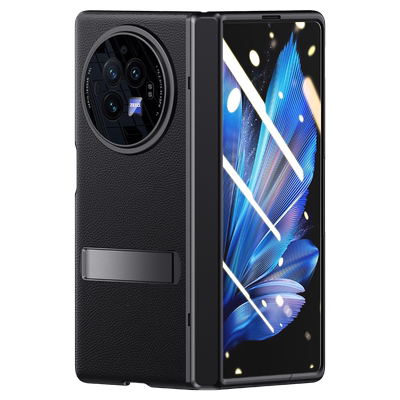 适用VIVOXFold3头层牛皮手机壳