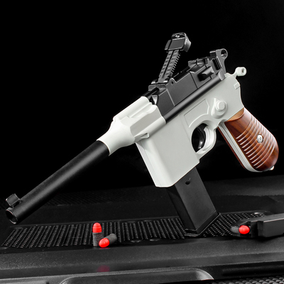 毛瑟驳壳玩具软弹枪上膛可发射男孩儿童尼龙吃鸡模型手小枪发射器