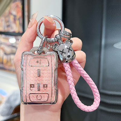 适用雪佛兰SUBURBAN钥匙套萨博班GMC皮卡通用进口高档钥匙包扣男