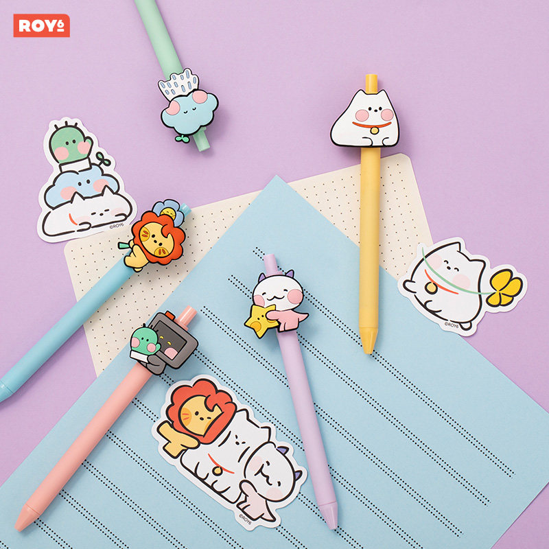 ROY6 minini系列中性笔套装卡通动漫按动笔学习文具LINE FRIENDS_虎窝淘