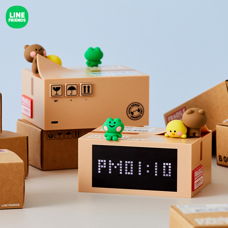LINE FRIENDS连我朋友 minini电子时钟卡通动漫萌趣居家早晨闹钟_虎窝淘
