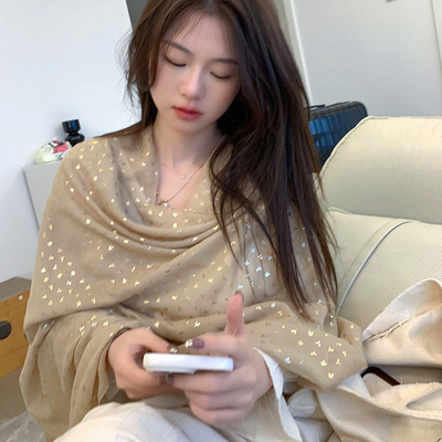 春夏秋烫金韩版女小麦芽围巾丝巾