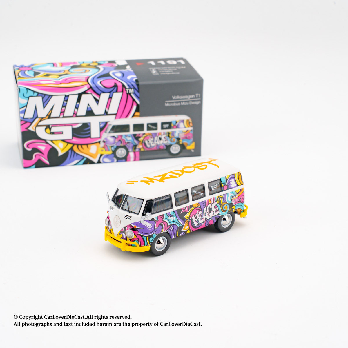MINIGT 1:64大众T1合金汽车模型Volkswagen Microbus Mizu Design