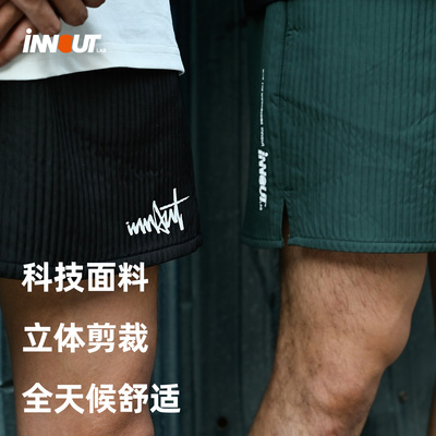 INNOUT新款褶皱涂鸦四分裤美式训练篮球健身运动宽松薄款速干