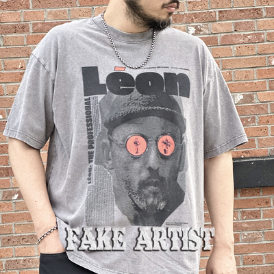 盗版艺术家 这个杀手不太冷  Leon纯棉短袖圆领T恤半袖