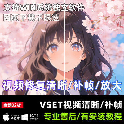 VSET视频修复本地部署补帧放大清晰动画二次元视频清晰修复WIN