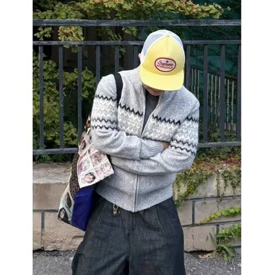 staythenight费尔岛拉链开衫毛衣