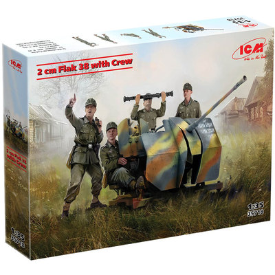 Flak38防空炮和组员1/35拼装模型