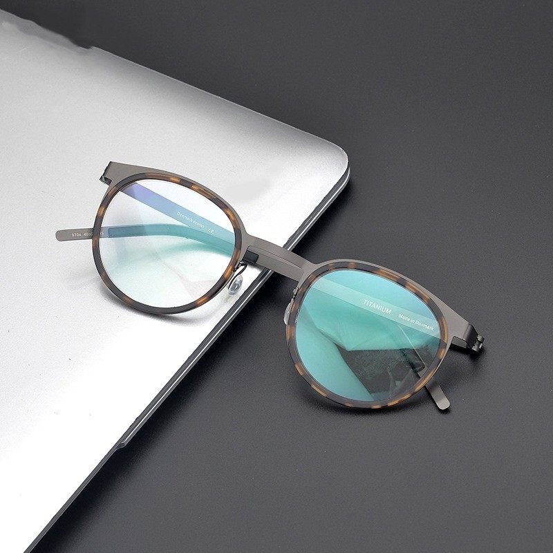 徐峥同款诗林德伯格款9704镜架姜文男士纯钛超轻圆框平光近视镜框_虎窝淘