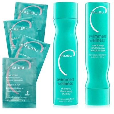 Malibu C Swimmers Wellness Shampoo and Conditioner + Hair Ma