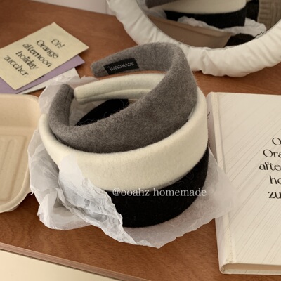 立冬到了~秋冬毛呢宽版高颅顶发箍 百搭日常外戴高级感女头箍发饰