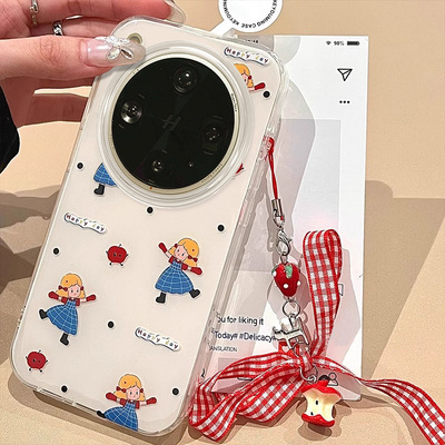 开心女孩适用于oppofindx8pro手机壳新款findx8ultra小众女x8s硅胶防摔s+高级感x7保护套por带挂绳x6手链挂件