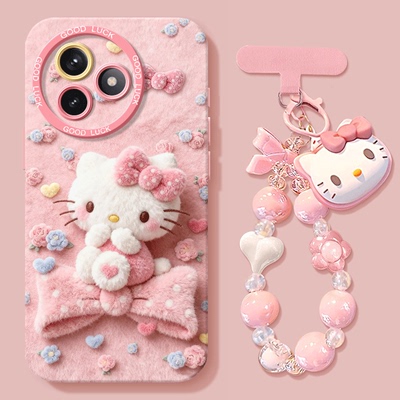 适用红米k90promax手机壳k80至尊版新款k70硅胶k60挂绳k50KT猫redmi全包k40防摔小米k302026凯蒂猫女保护套