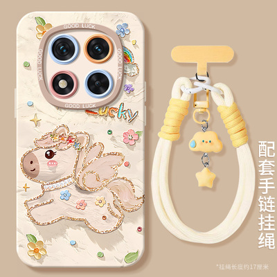 适用红米note15pro手机壳turbo4pro新款小米note14硅胶13挂绳redmi新年12pro+全包11防摔2026油画马女保护套