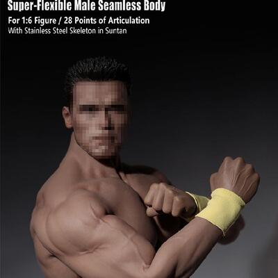 现货phicen TBLeague M34 1/6健美肌肉包胶素体阿诺钢骨肌肉型