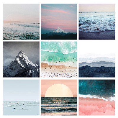 卧室粉色风景背胶装饰画