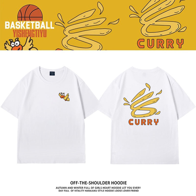 库里curry联名芝麻街同款标志纯棉短袖ins儿童美式篮球运动T恤衫