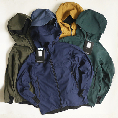 户外软壳冲锋衣防风雨保暖加绒男