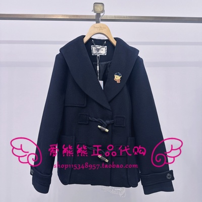 特价TeenieWeenie小熊冬款绵羊毛短毛呢大衣TTJW224V05P 2380