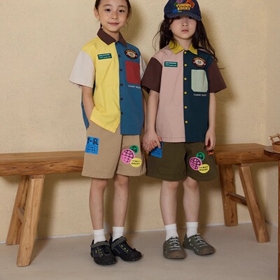 yummyrocky设计做旧复古印花100%棉A类凉感短裤