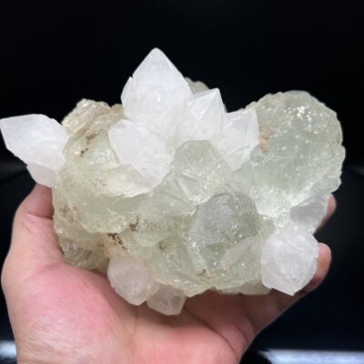 萤石Fluorite +水晶 精品矿物晶体矿物标本矿石原石宝石观赏石