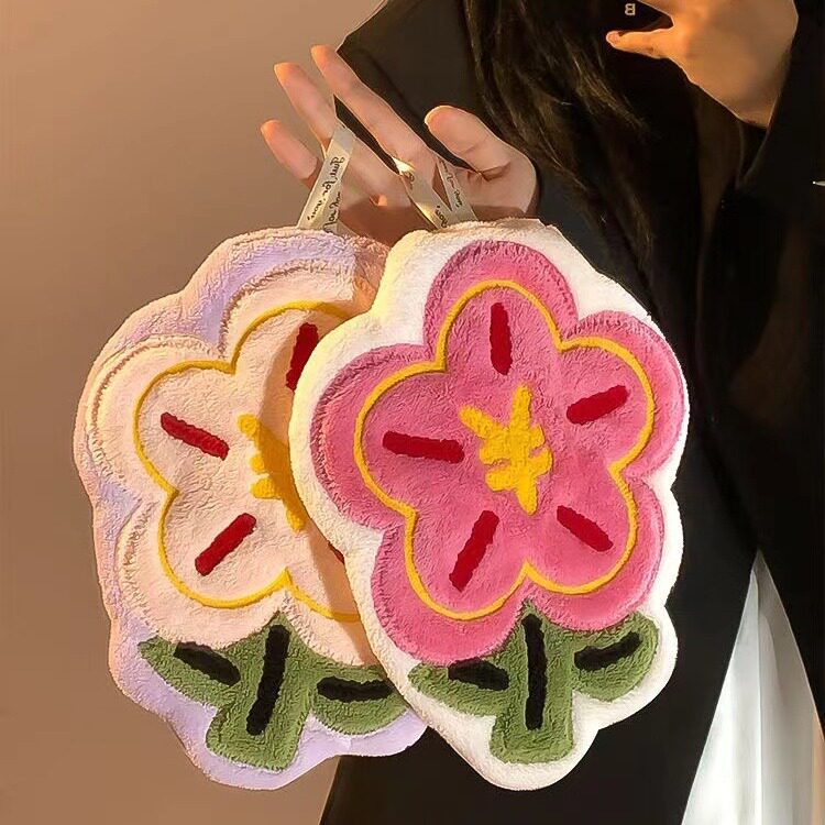 高颜值可爱厨房卫生间小毛巾不掉毛吸水可挂式不臭有钱花擦手巾