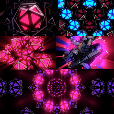 7个几何彩色球体动感无缝循环vjloop舞台背景视频素材Platonic