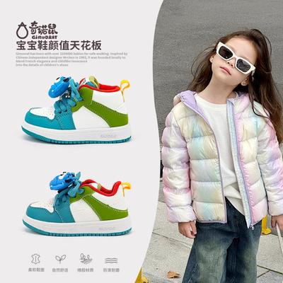 奇诺鼠儿童运动鞋加绒学步鞋冬