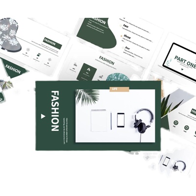 绿色莫兰迪色ppt模板keynote极简清新文艺年终总结工作汇报素材